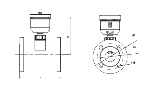 KF510 Inline Impeller Flow Sensor | Flange & Threaded